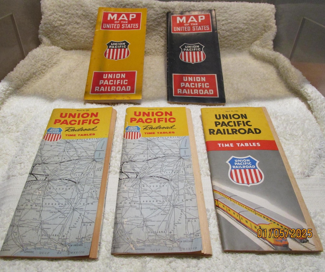 Vintage Union Pacific Railroad Time Tables and Maps 1940s and 1960s - Etsy