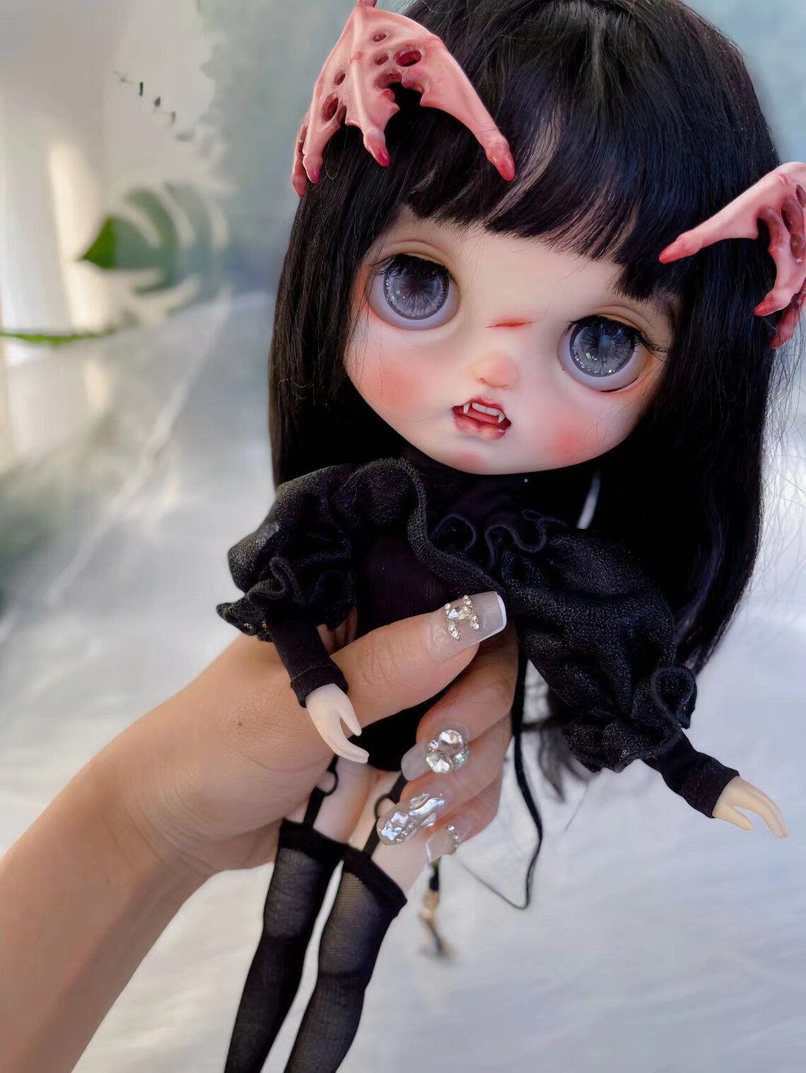 Custom Fullset Blythe Doll, Mohair Wig, Little Devil, Cute Blythe Doll ...
