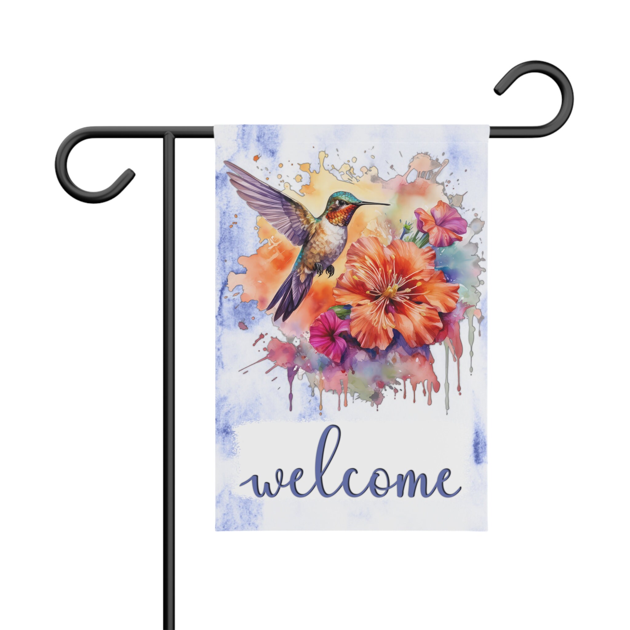 Hummingbird Welcome Garden Banner, Hummingbird Garden Flag - Etsy