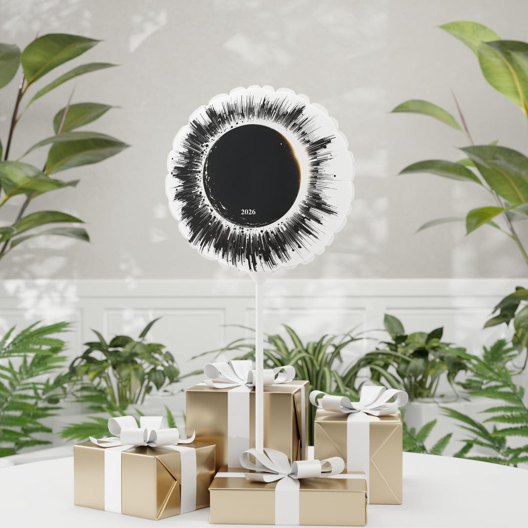 Solar Eclipse 2026 Balloon Round 11" | Foil, Eclipse Decor - Etsy