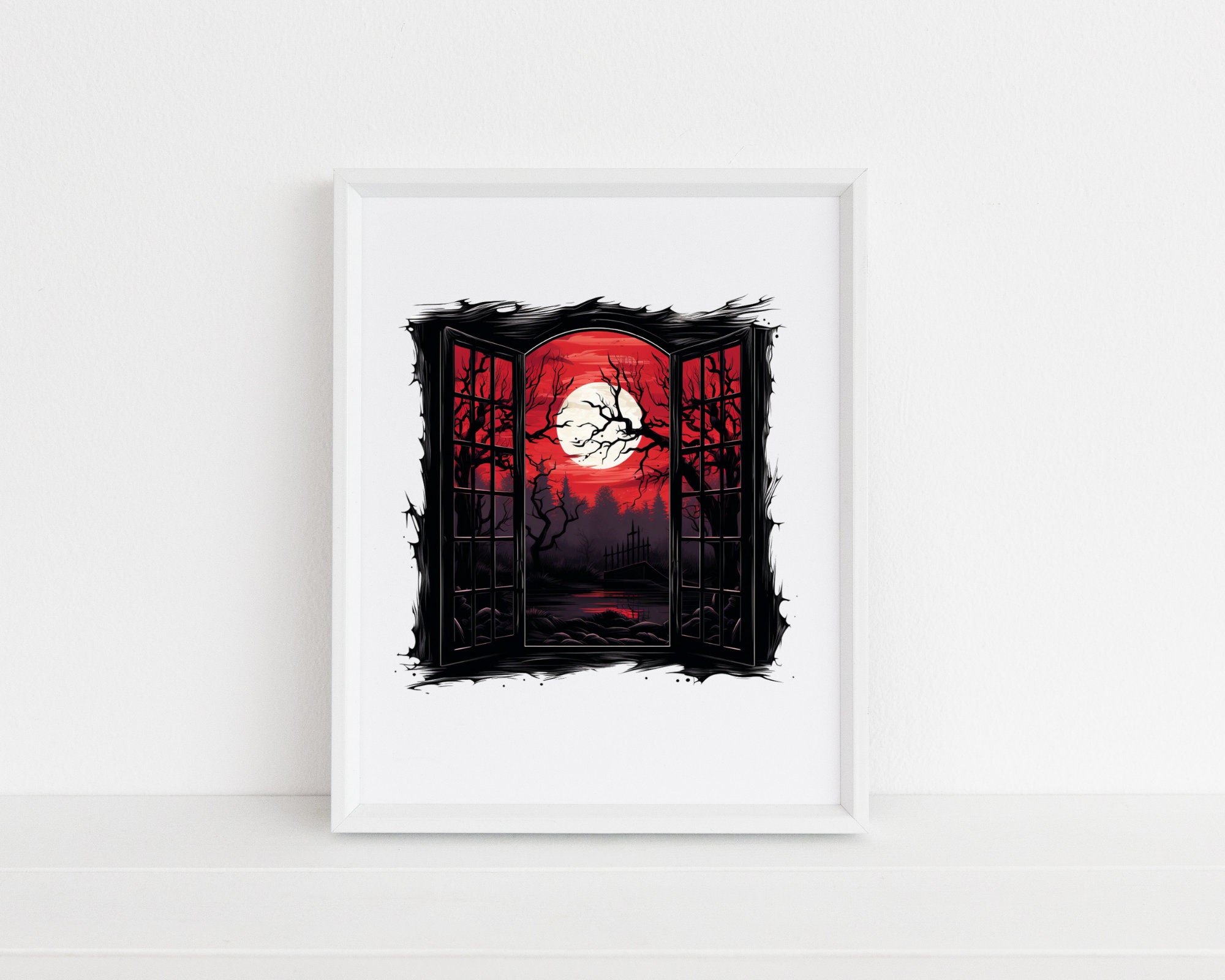 Vampire Windows Clipart Printable Scrapbook Paper Planner Clipart ...