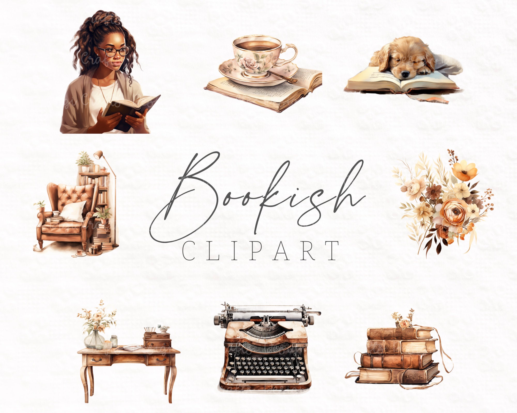 Bookish Clipart Printable Scrapbook & Planner Decor Instant Download - Etsy