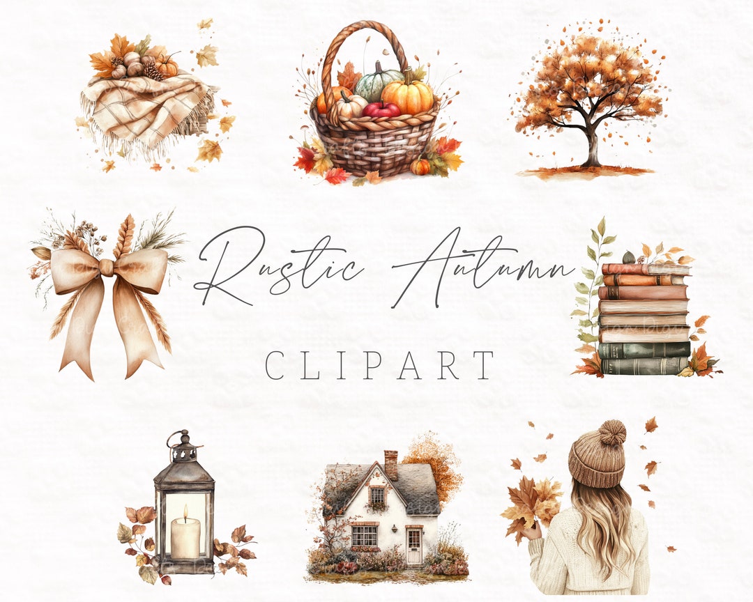 Rustic Autumn Printable Scrapbook Paper Planner Clipart Instant ...
