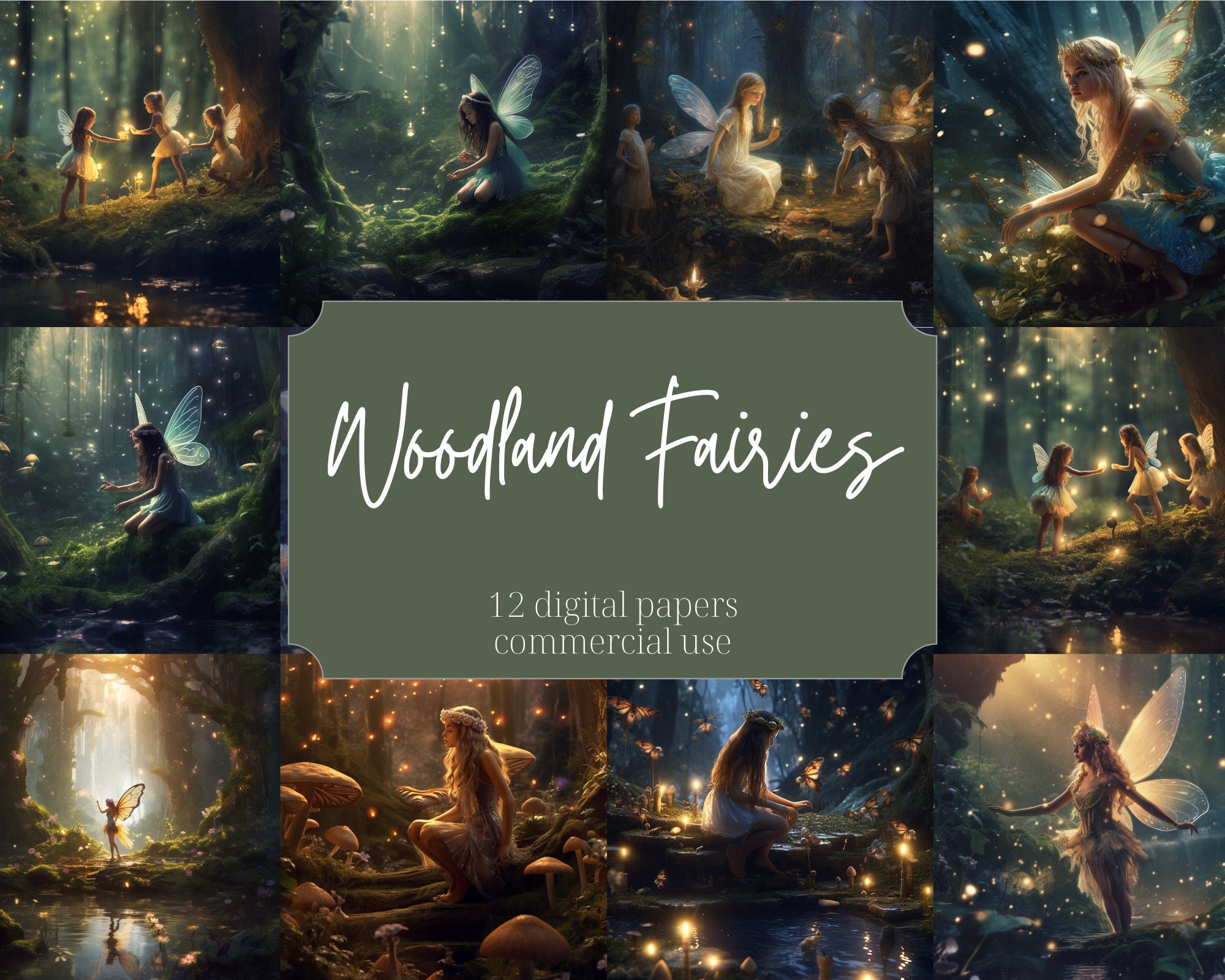 Woodland Fairies Digital Papers Printable Scrapbook Paper - Etsy