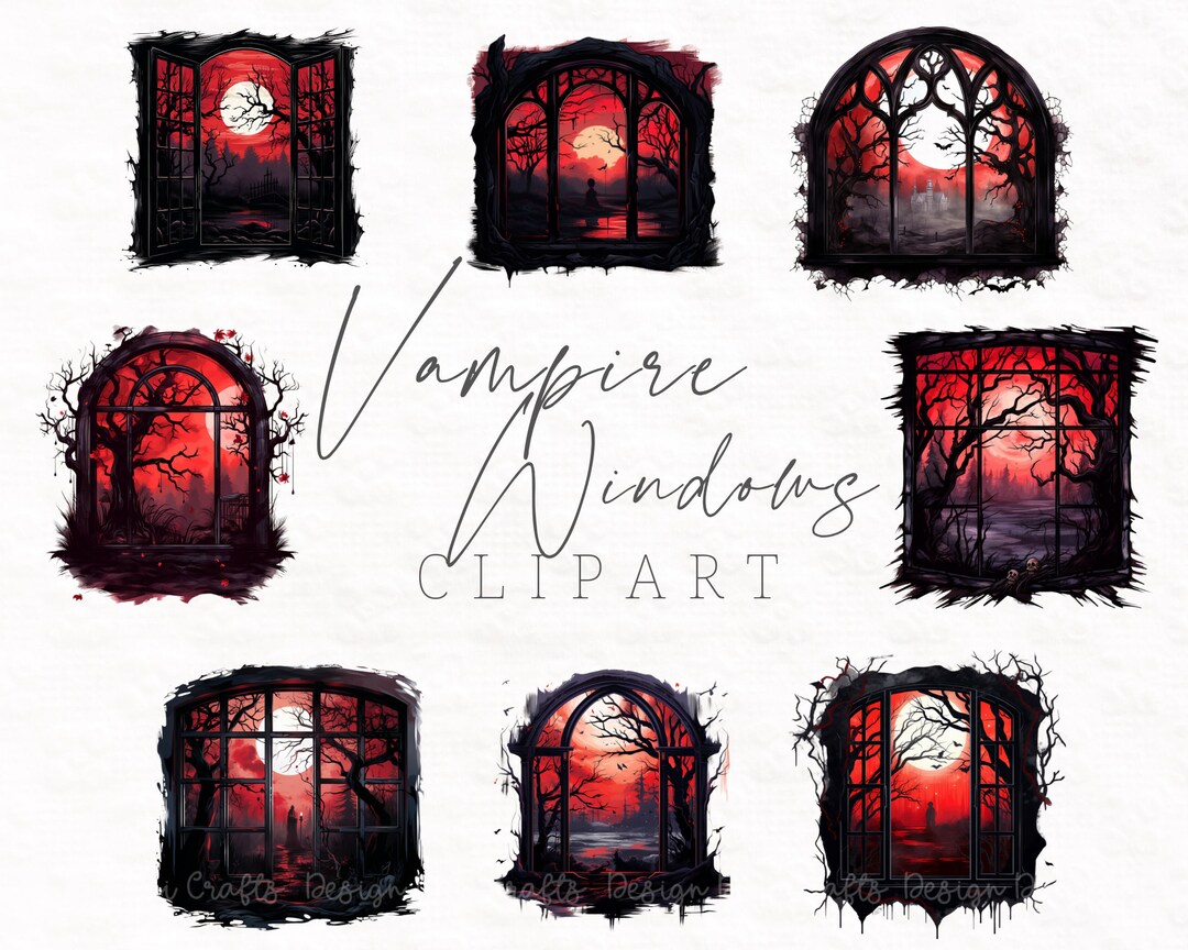Vampire Windows Clipart Printable Scrapbook Paper Planner Clipart ...