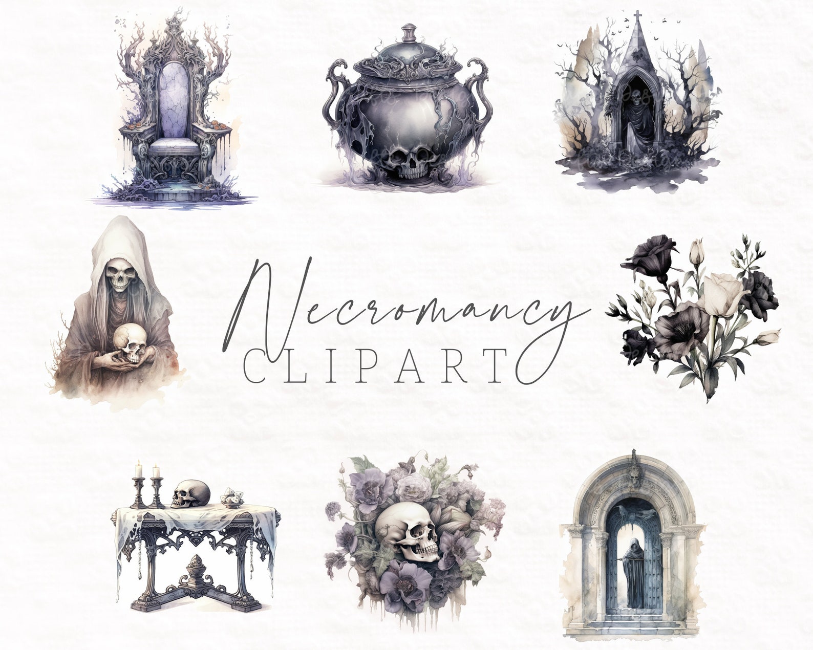 Necromancy Clipart Printable Scrapbook Paper Planner Clipart Instant ...