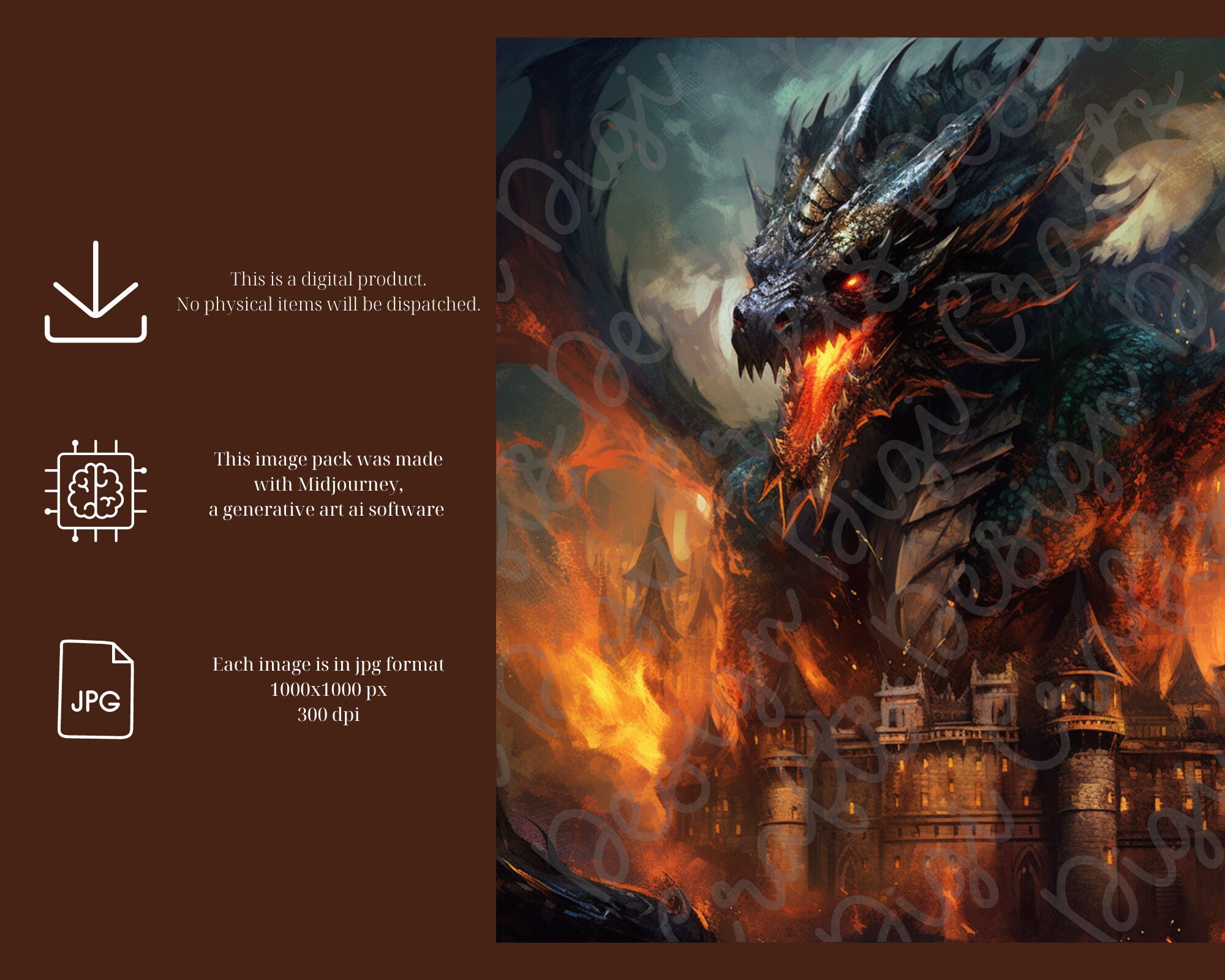 Fire Dragons Digital Papers Printable Scrapbook Paper Backgrounds ...