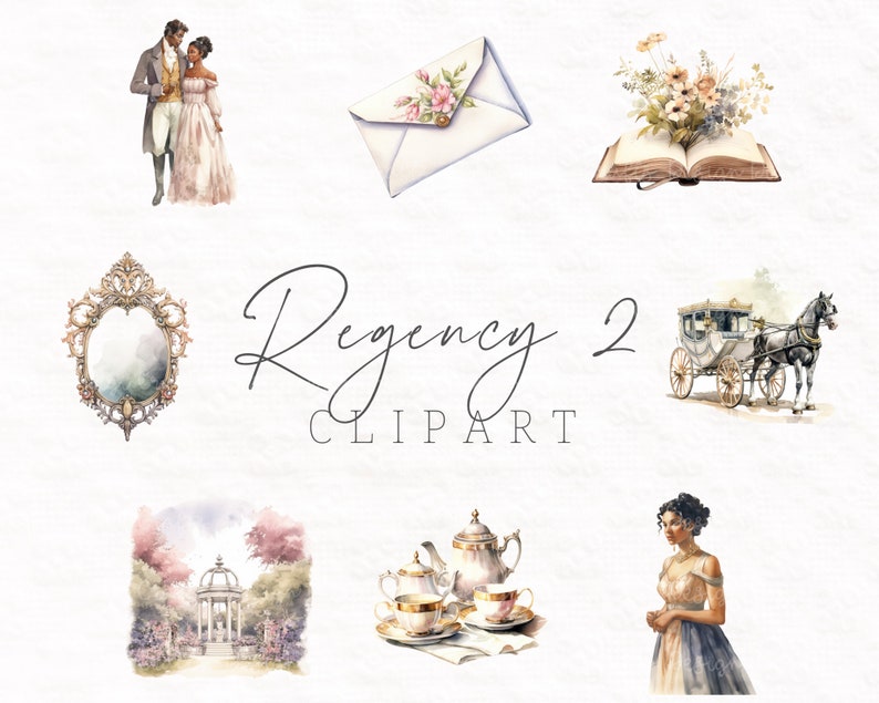 Regency Clipart Printable Scrapbook Paper Planner Clipart Instant ...