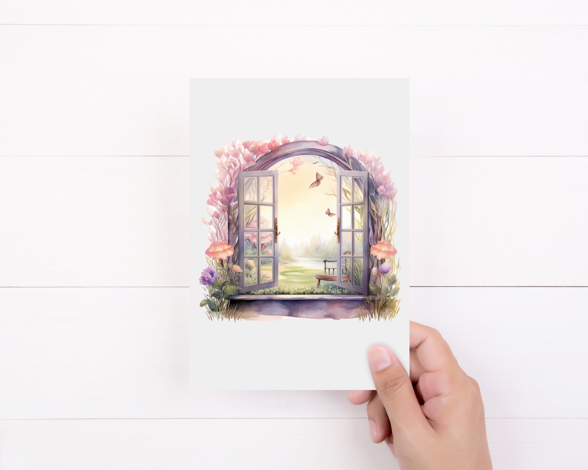 Pastel Fairy Windows Clipart Printable Scrapbook Paper Planner Clipart ...