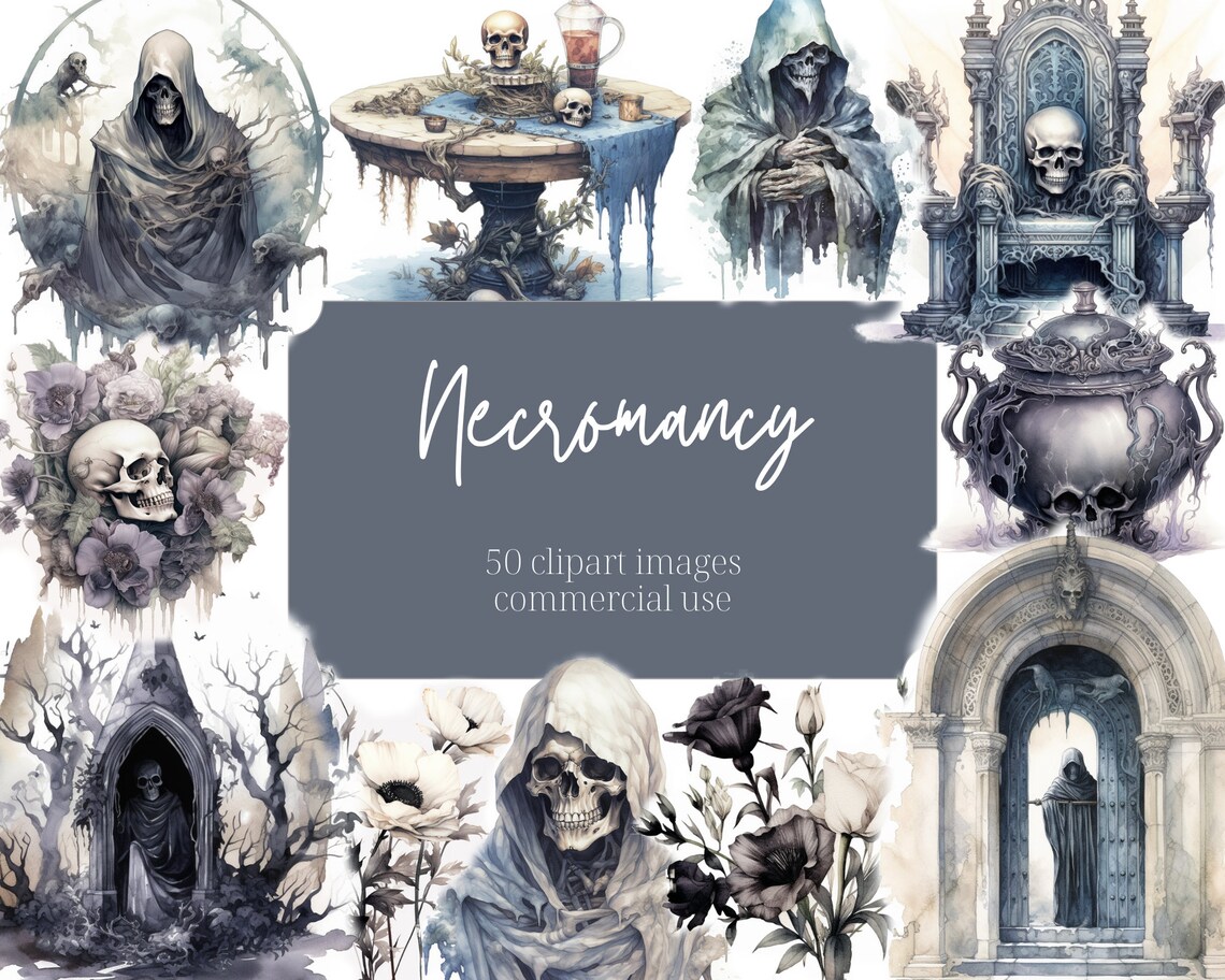 Necromancy Clipart Printable Scrapbook Paper Planner Clipart - Etsy