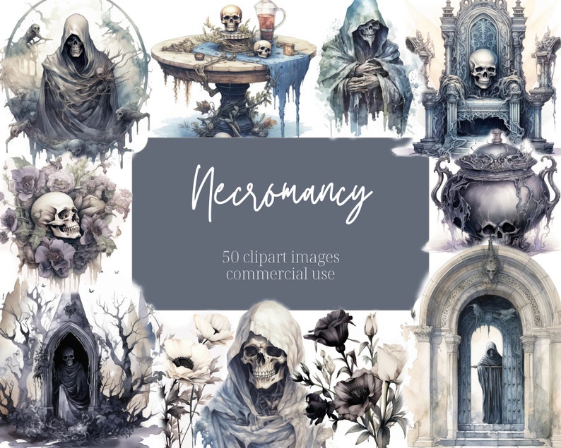 Necromancy Clipart Printable Scrapbook Paper Planner Clipart - Etsy