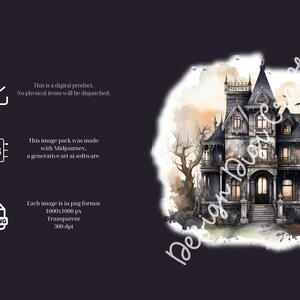 Spooky Houses Clipart Printable Scrapbook Paper Planner - Etsy