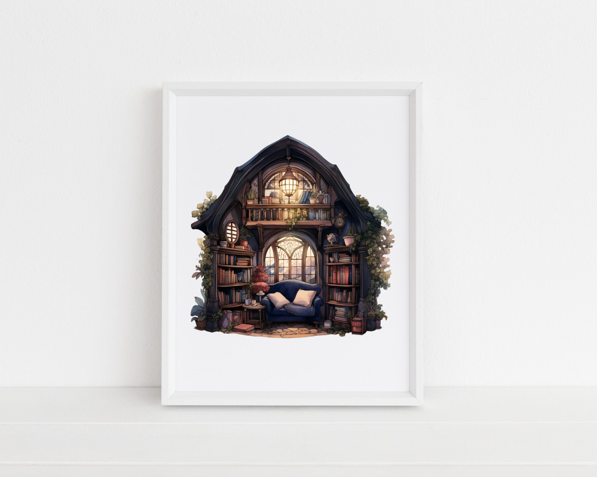 Gothic Reading Nooks Clipart Printable Scrapbook Paper Planner Clipart ...