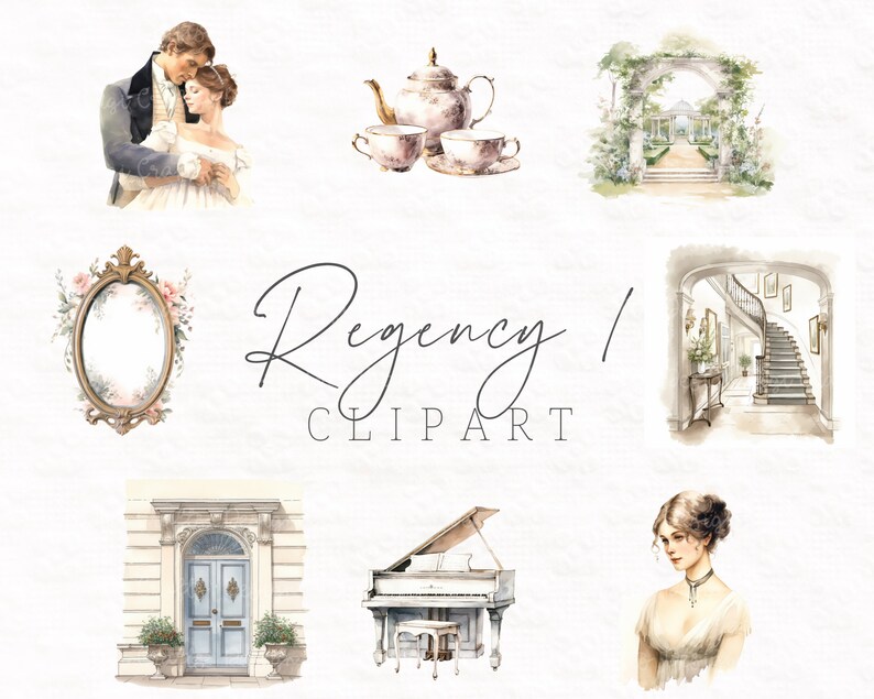 Regency Clipart Printable Scrapbook Paper Planner Clipart Instant ...