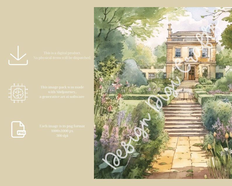 Regency Garden Digital Papers Printable Scrapbook Paper Backgrounds ...