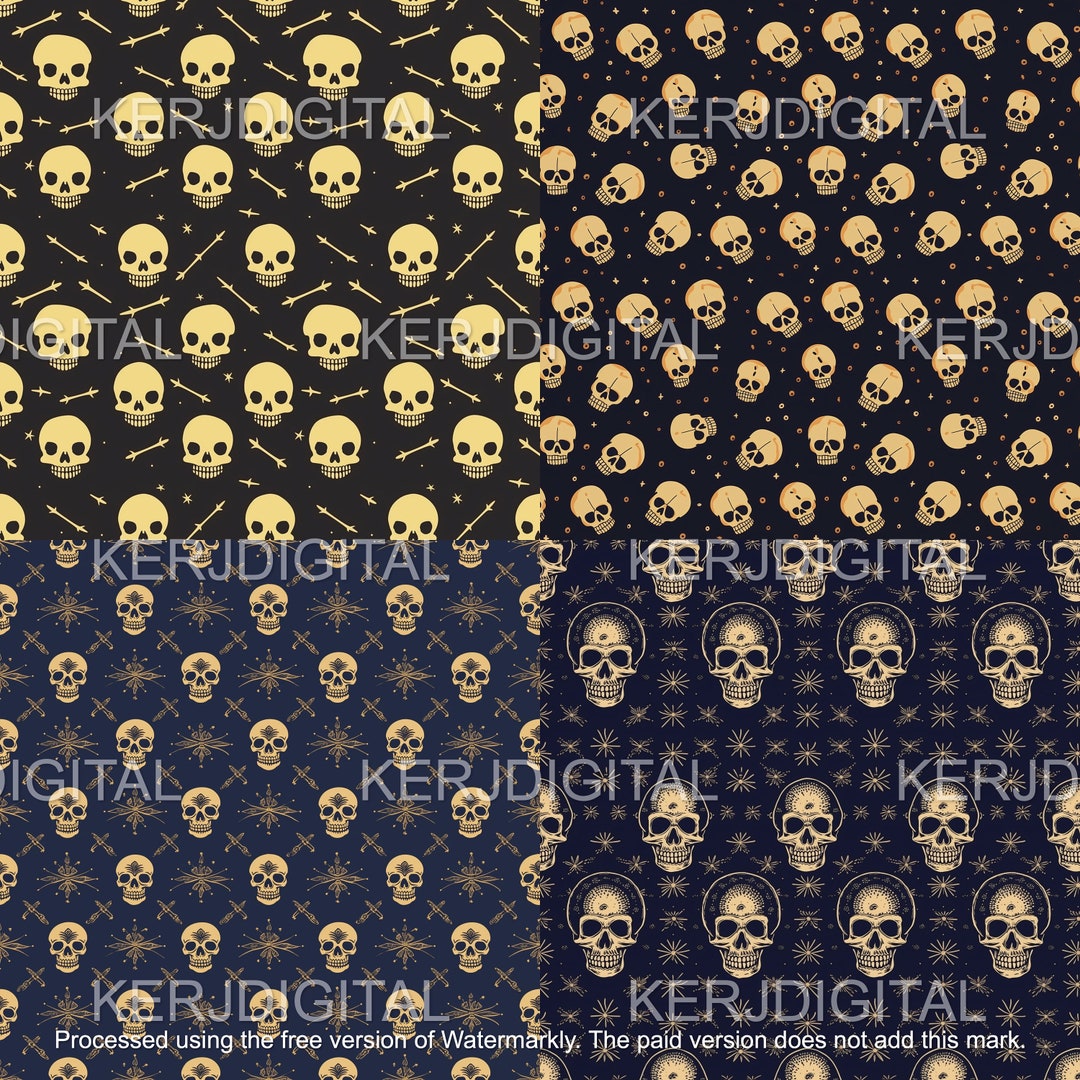 Tile Package: 4 SKULL TILES for Patterns Digital File - Etsy