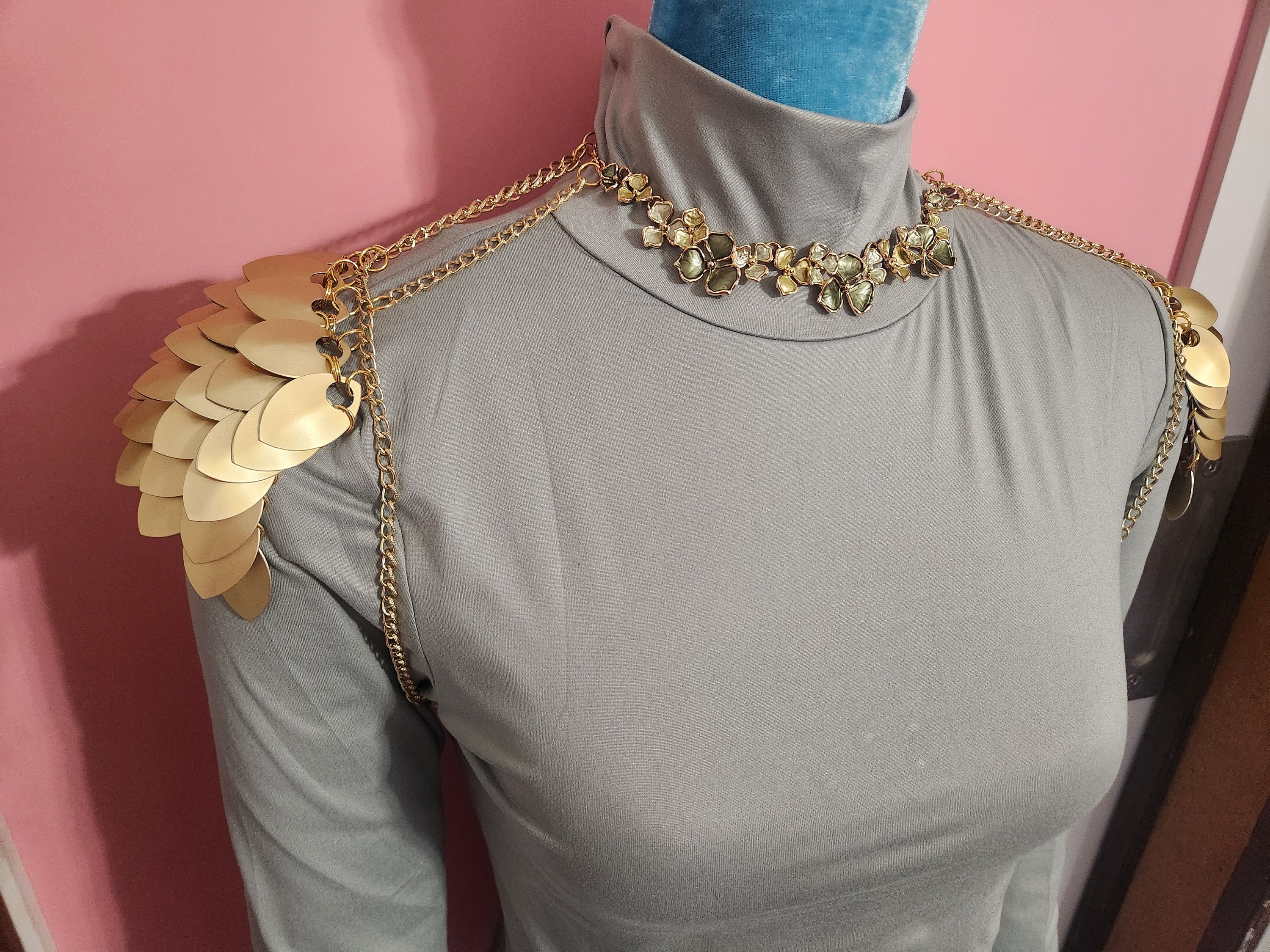 Scalemaille, Gold or Silver, Dragon Scales. Floral Armor - Etsy