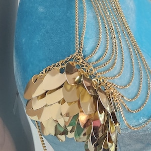 Dragon Scales, Scale Mail Shoulder Armor Pauldron, Gold With a Dark ...