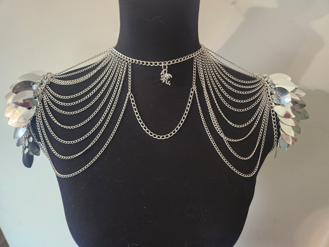 Scalemaille Dragon Scales Shoulder Armor Pauldron. Silver / Gold - Etsy