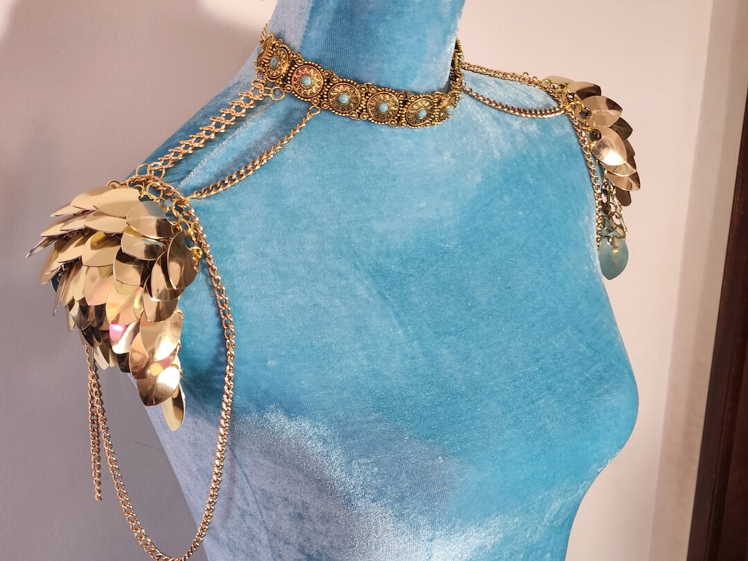 Shinning Gold or Silver Armor, Dragon Scale Shoulder Pauldron - Etsy