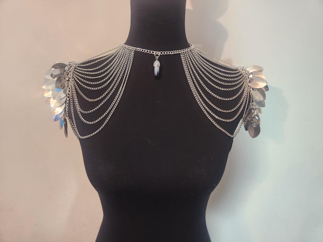 Scalemaille, Dragon Scales, Scale Mail Shoulder Armor Pauldron. GOLD OR ...