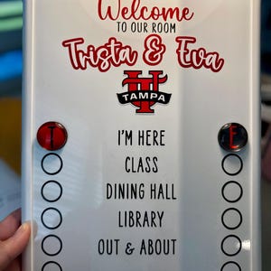 College Dorm Door Sign Dry Erase Board | Roommate Message Board ...