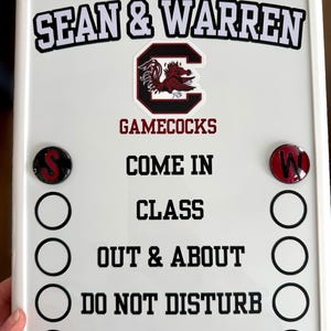 College Dorm Door Sign Dry Erase Board | Roommate Message Board ...