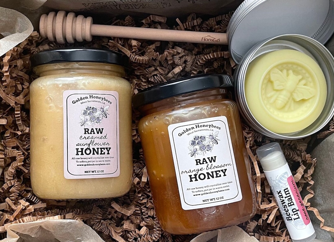 Honey Gift Set - Raw Honey & Handmade Beeswax Products - Etsy
