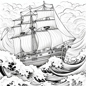 7 Printable Adult Boat-themed Coloring Pages - Etsy