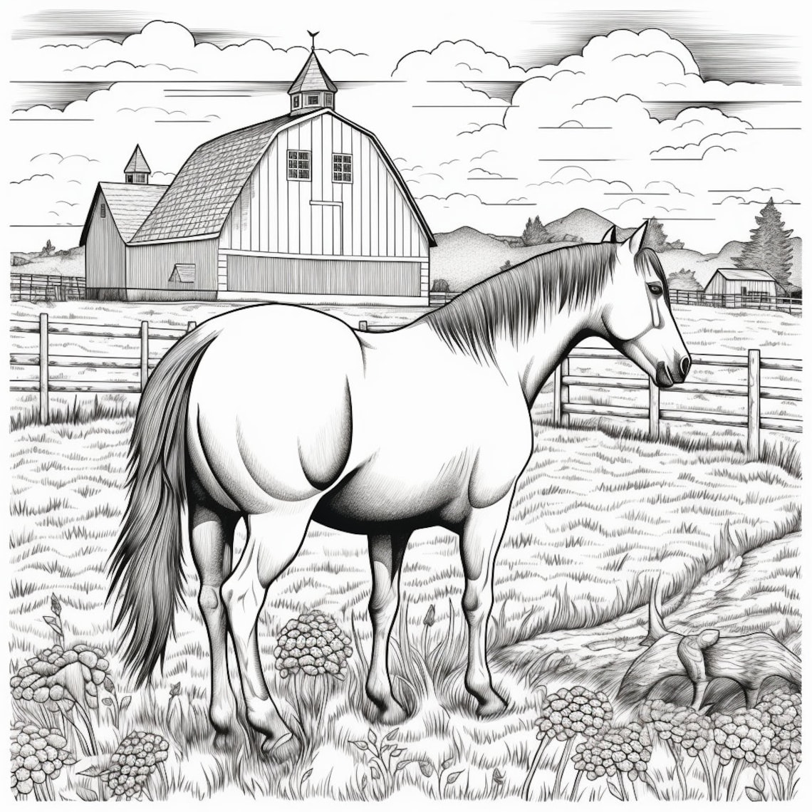6 Printable Adult Coloring Pages - Farm Theme - Etsy Canada