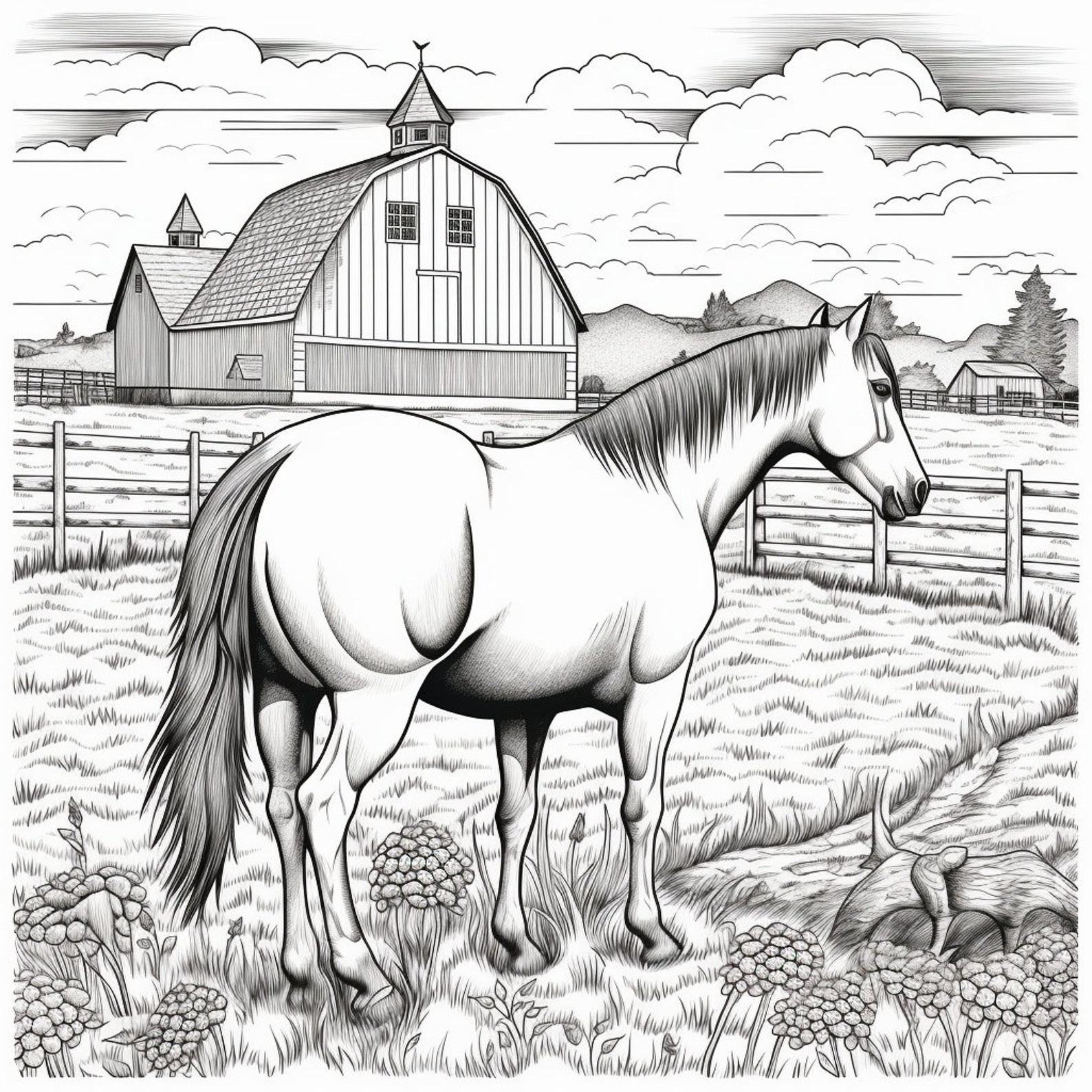 6 Printable Adult Coloring Pages - Farm Theme - Etsy Canada