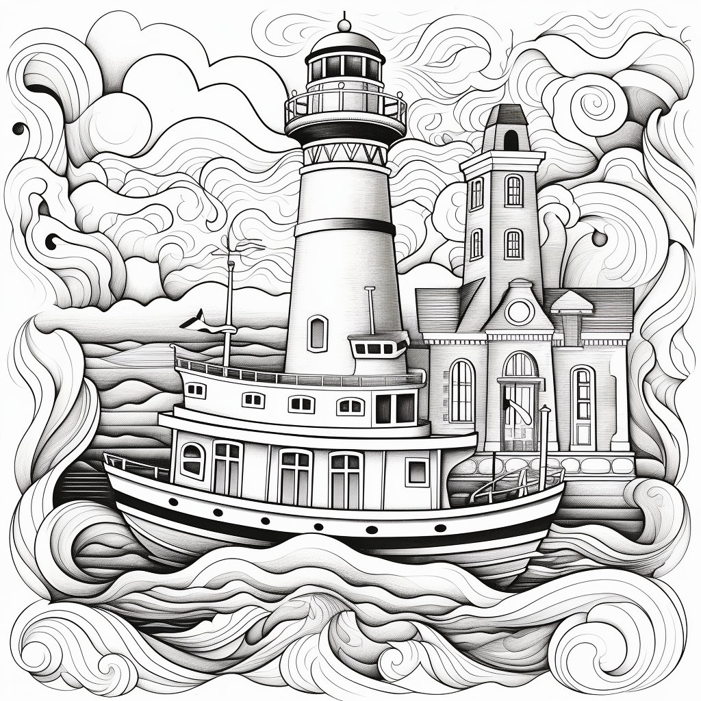 7 Printable Adult Boat-themed Coloring Pages - Etsy