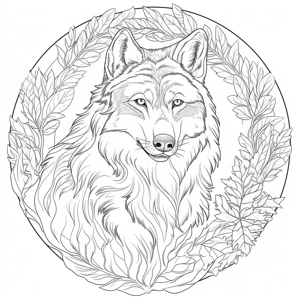 6 Printable Adult Coloring Pages - Wolf Theme - Etsy