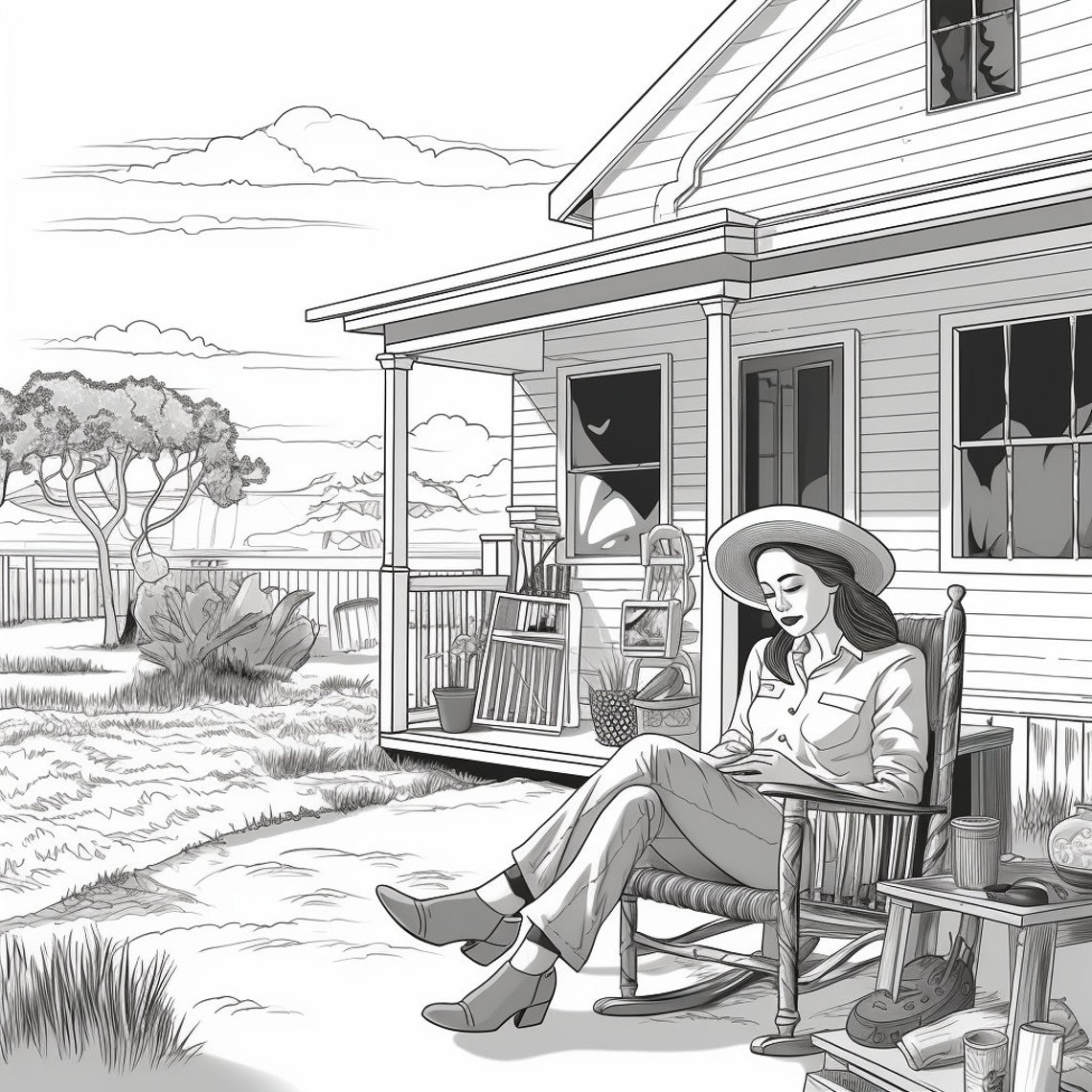 6 Printable Adult Coloring Pages - Farm Theme - Etsy Canada