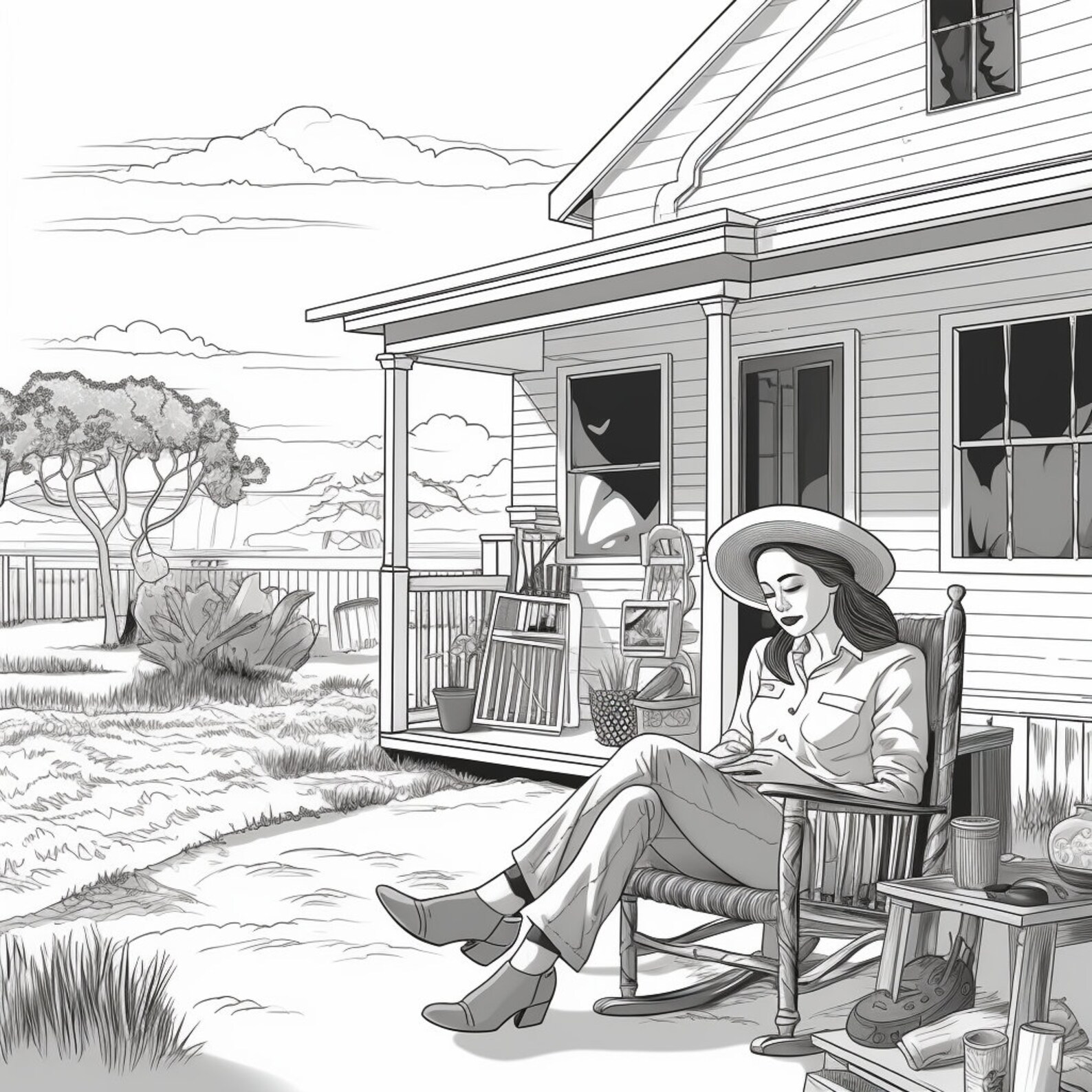 6 Printable Adult Coloring Pages - Farm Theme - Etsy