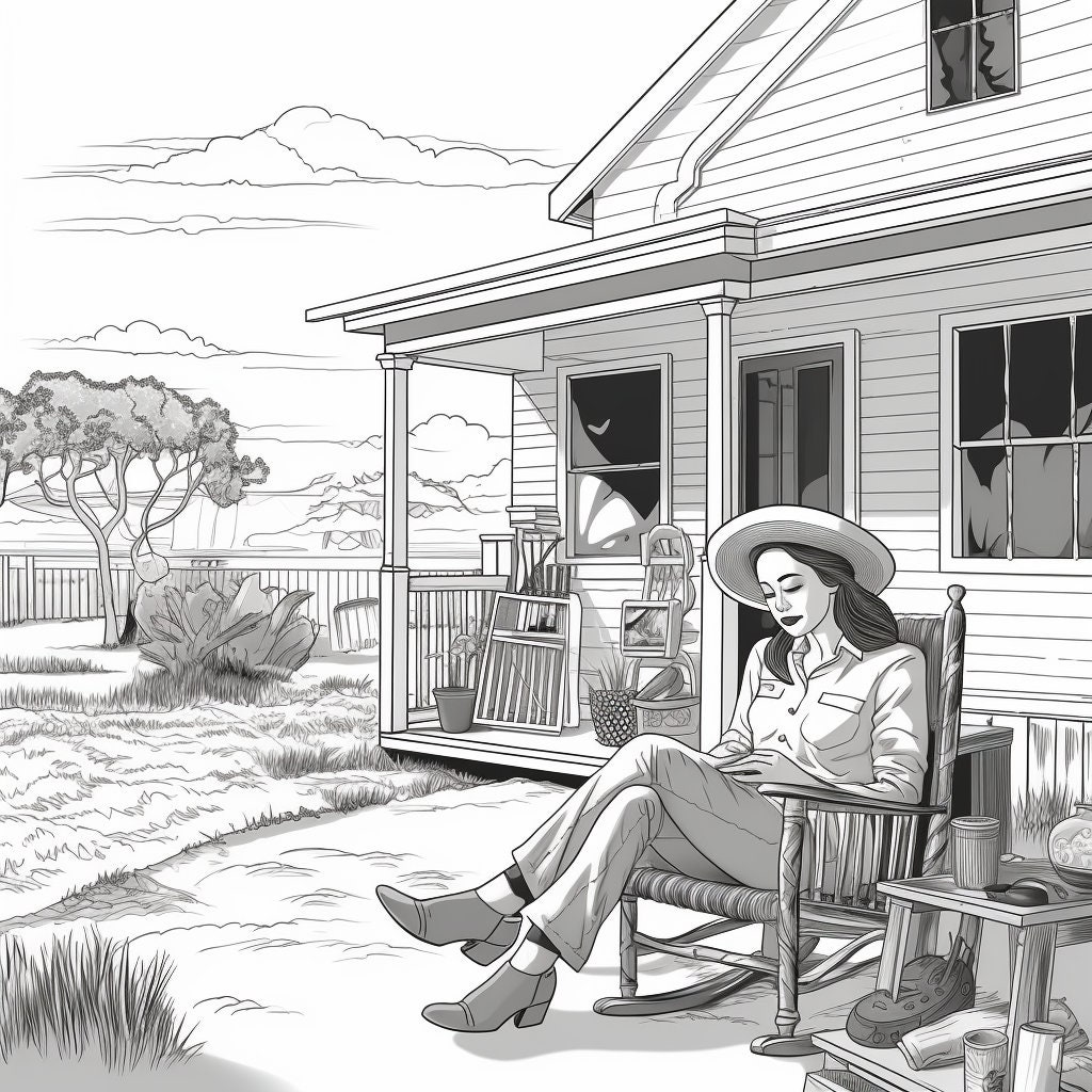 6 Printable Adult Coloring Pages Farm Theme - Etsy