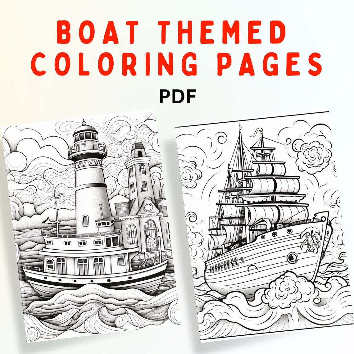 7 Printable Adult Boat-themed Coloring Pages - Etsy