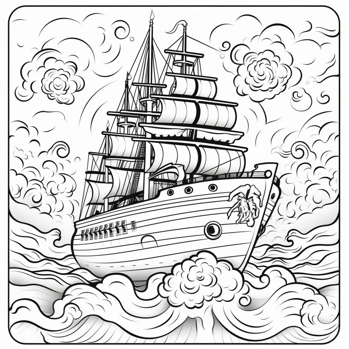 7 Printable Adult Boat Themed Coloring Pages Etsy