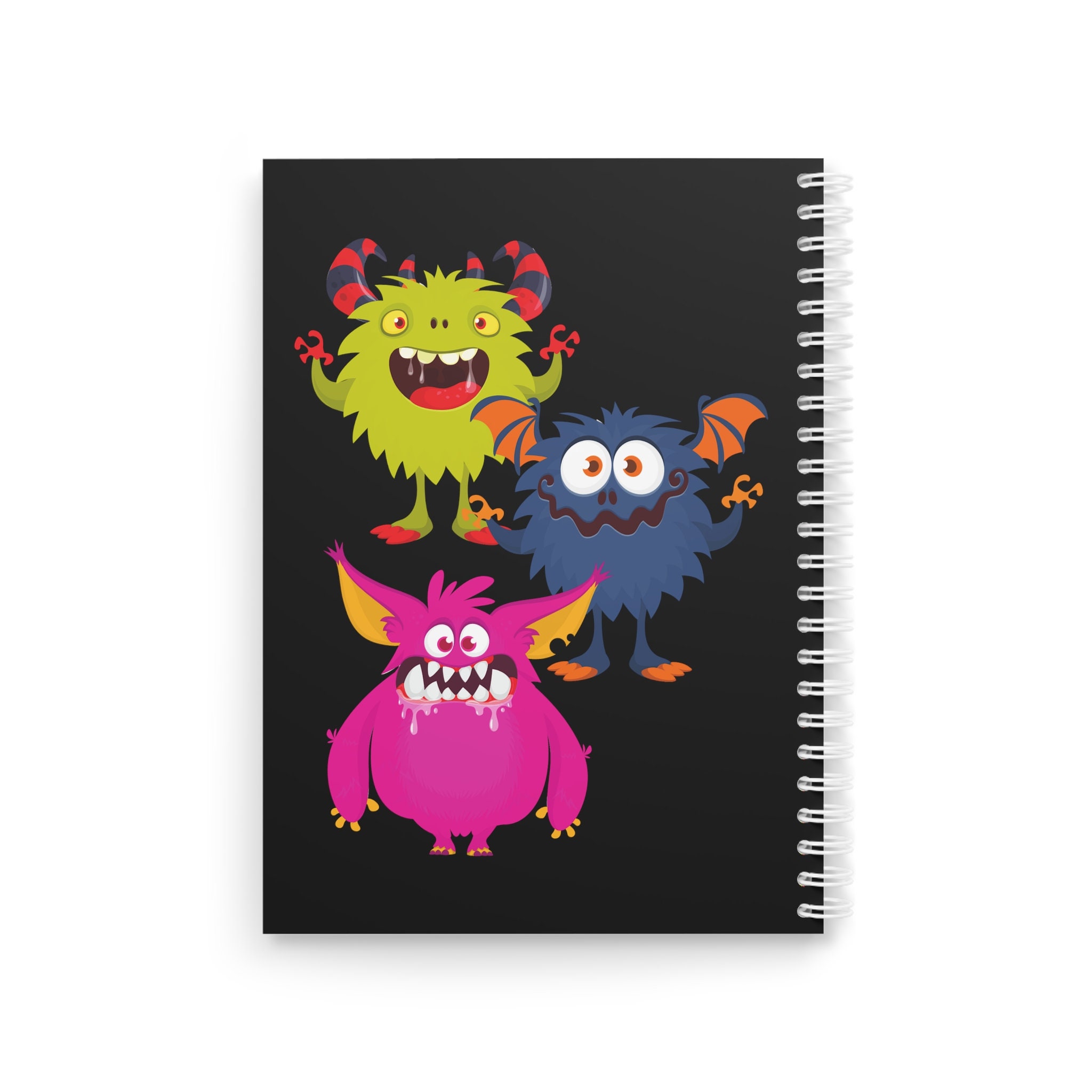 Super Cute Small Sweet Halloween Monster Graphic Spiral Notebook Back ...