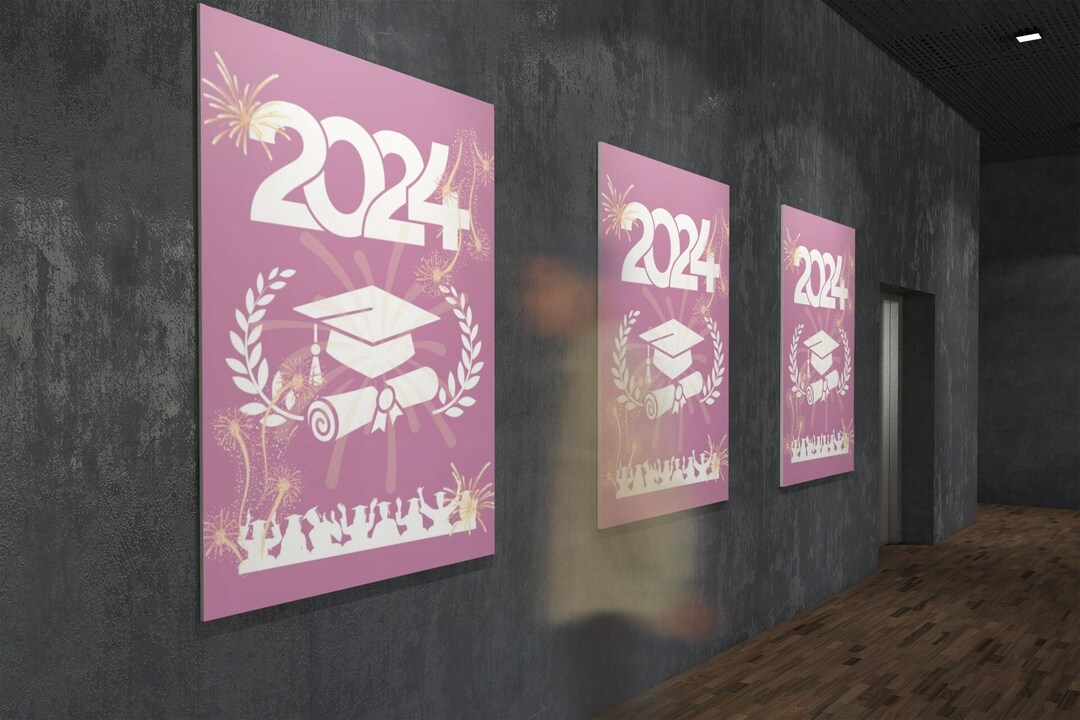 Pink Class of 2024 Senior Graduation Satin Posters 210gsm Senior ...