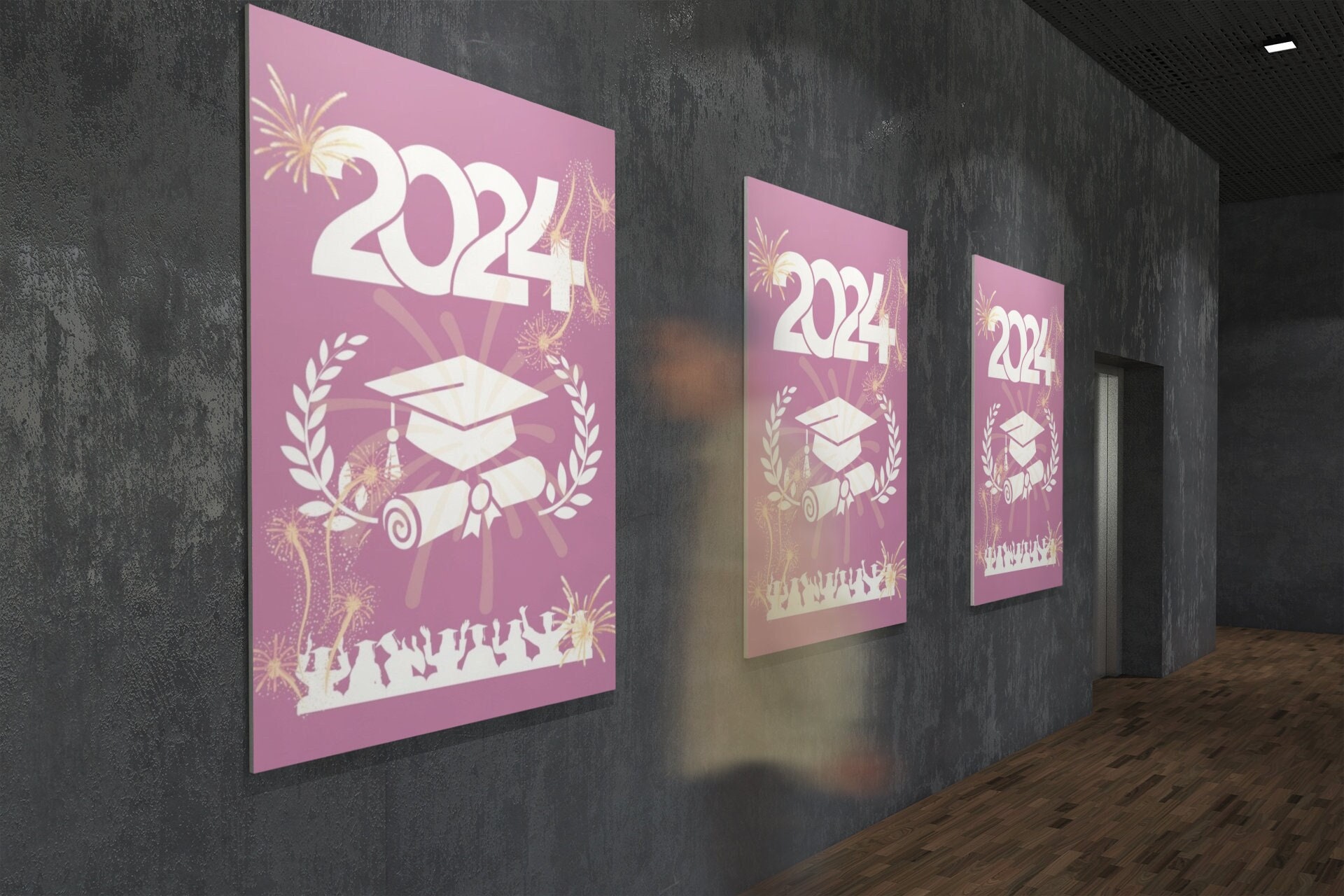 Pink Class of 2024 Senior Graduation Satin Posters 210gsm - Etsy