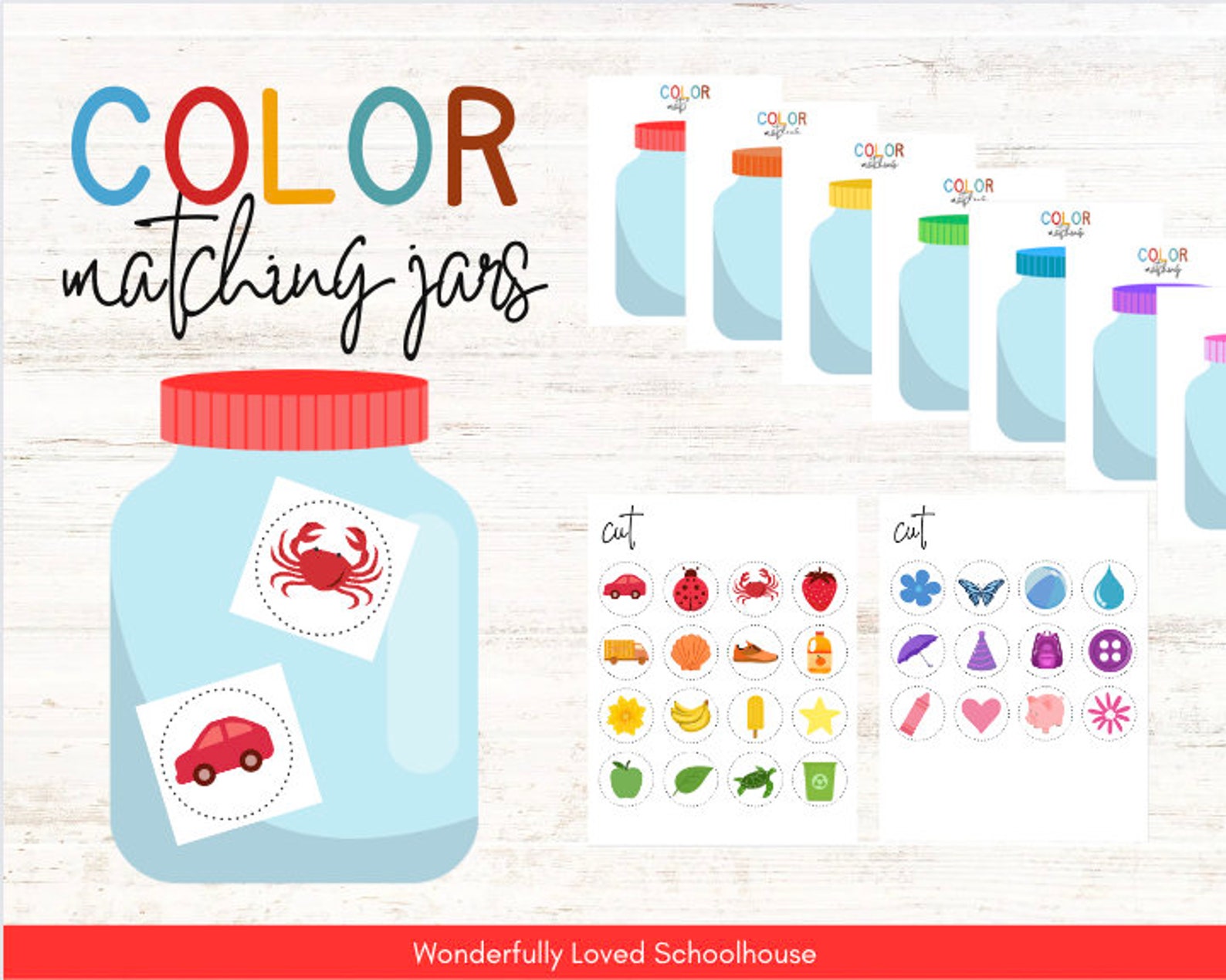 Color Sorting Jars Preschool - Toddler Activity Printable for ...
