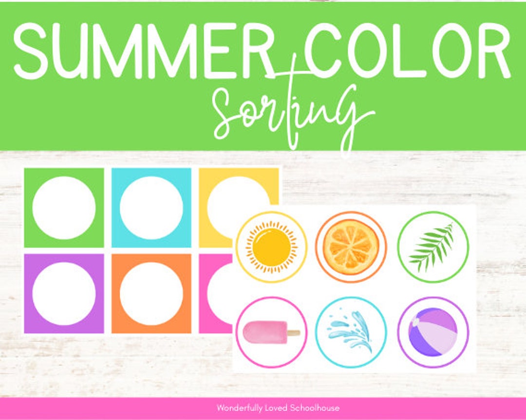 SUMMER Color Matching Activity Preschool - Toddler - Kindergarten ...