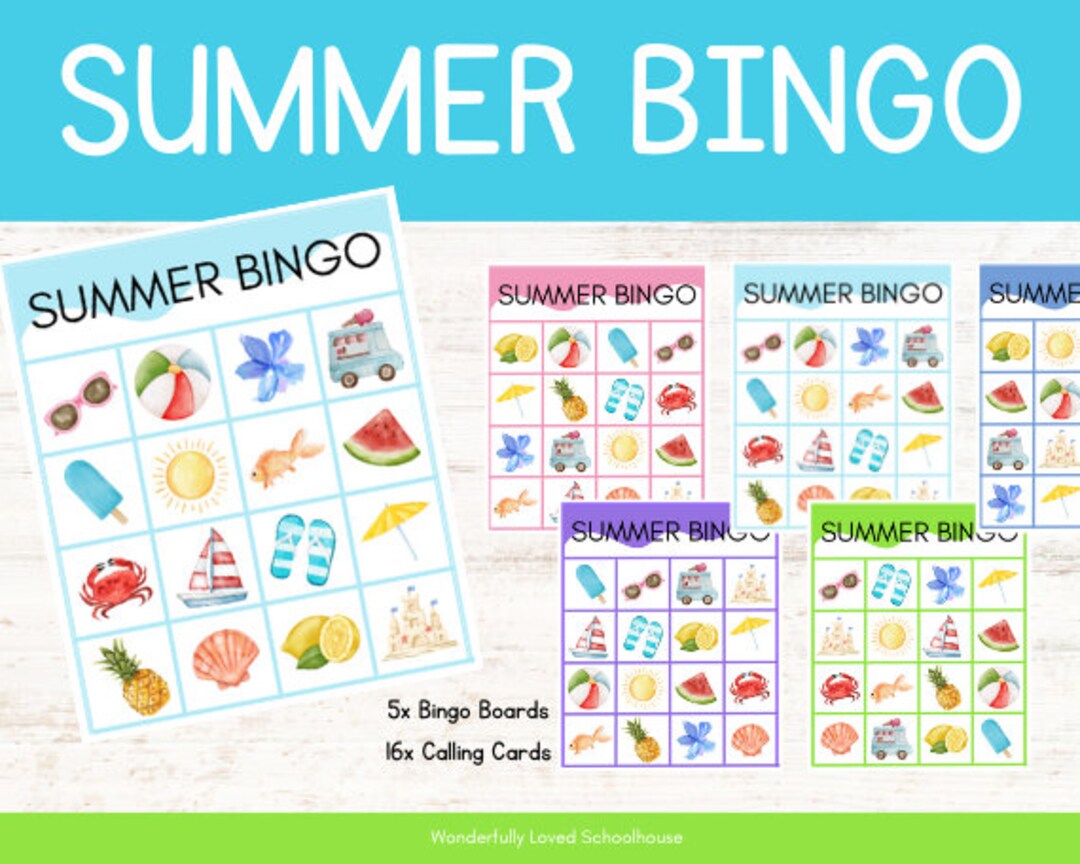 SUMMER Bingo Preschool Printable Toddler Curriculum - Etsy