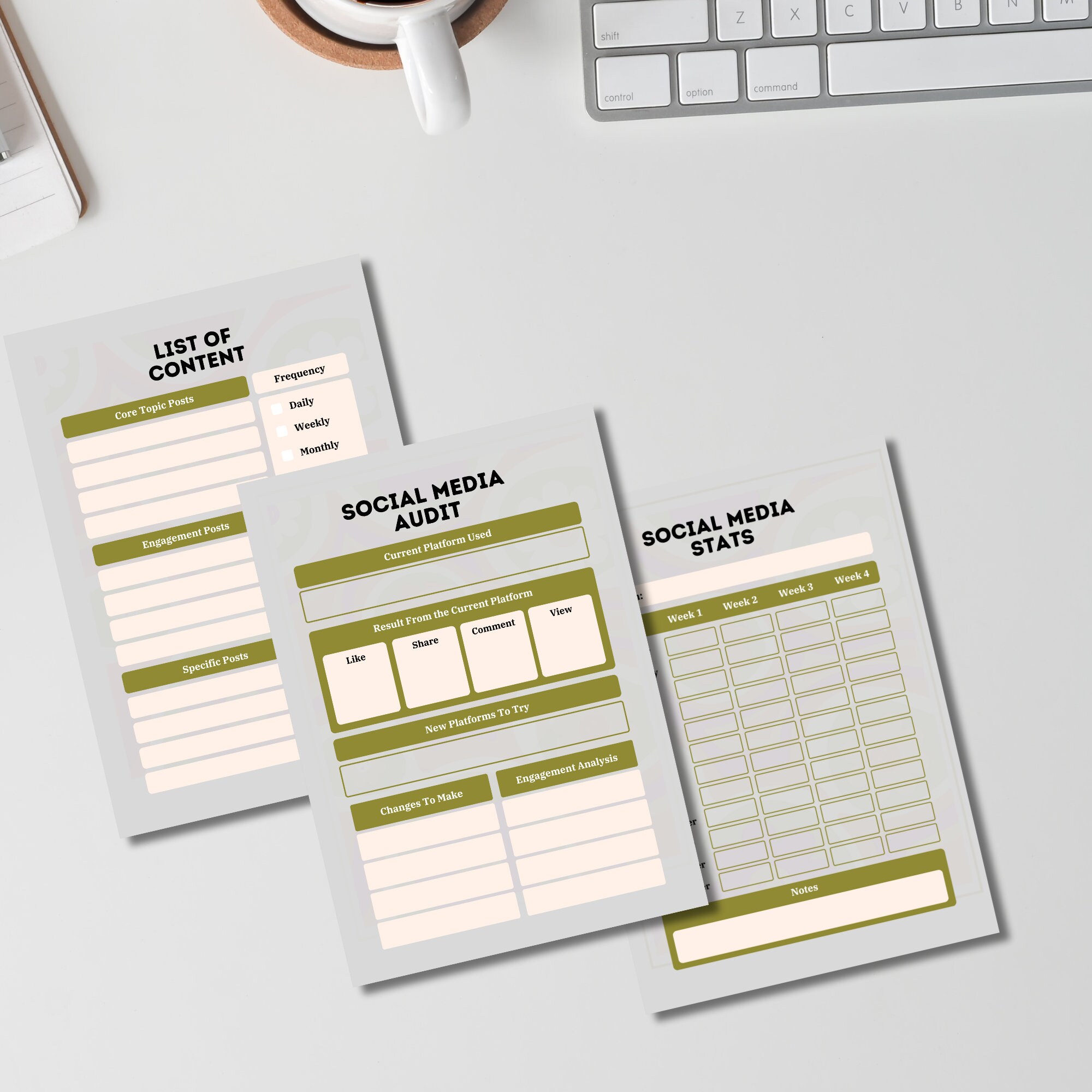 Social Media Planner Printable PDF, Social Media Manager, Instagram ...
