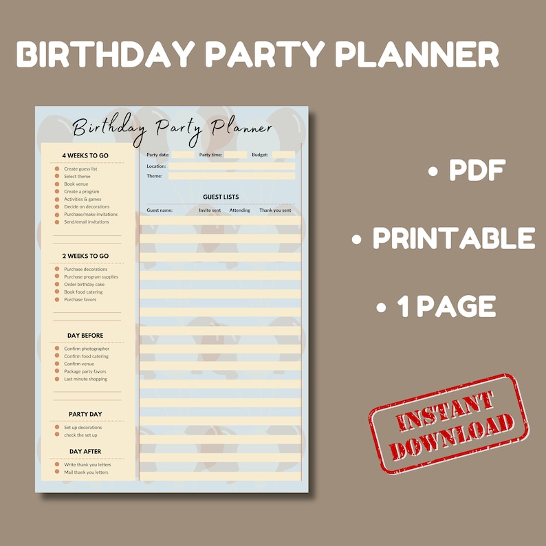 Birthday Party Planner | Kids Birthday Planner | Event Planner ...