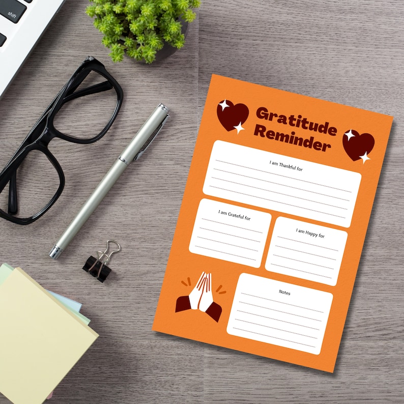 Gratitude Journal Printable, Gratitude Template, Gratitude Jar ...