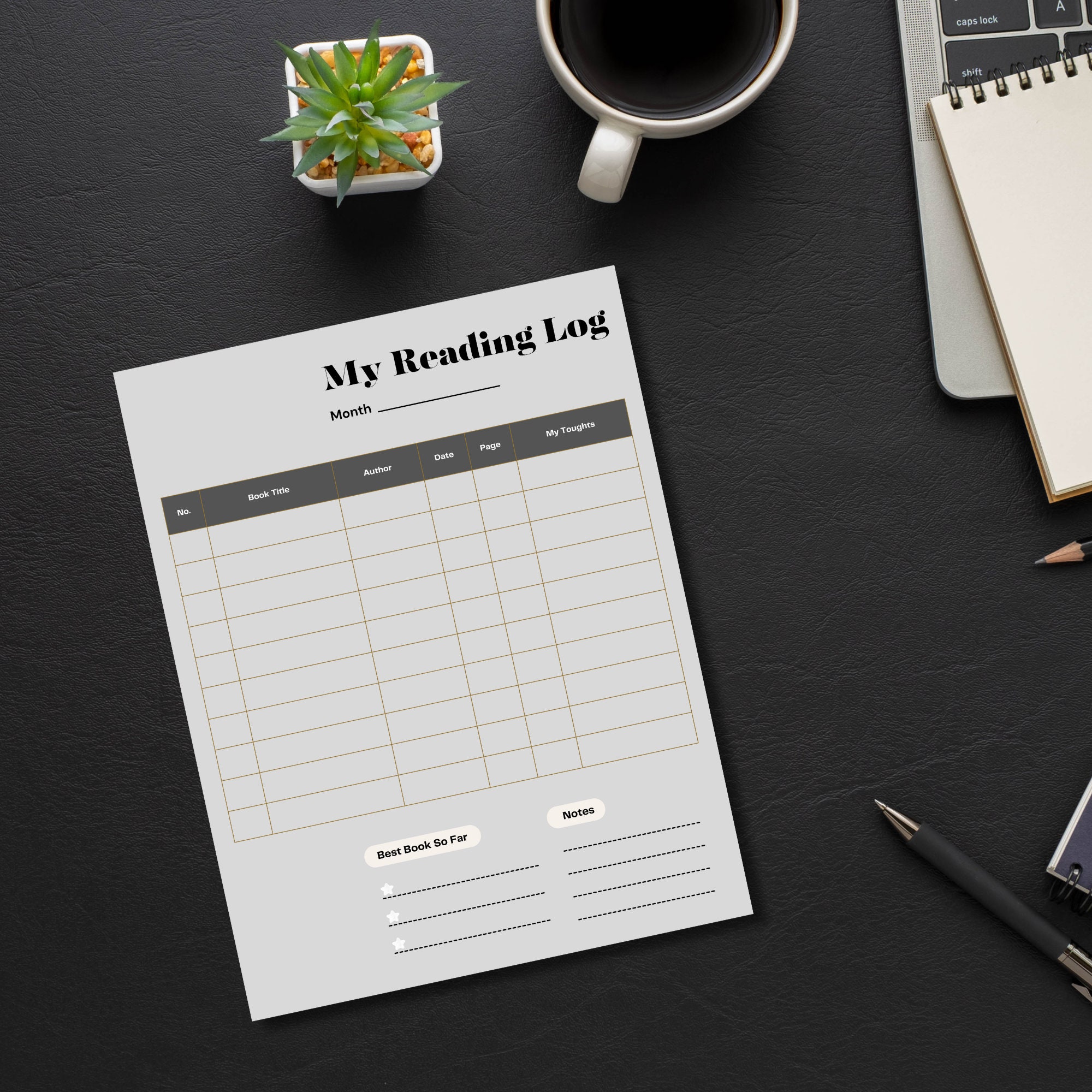 Reading Log Printable Reading Journal Book, Reading Tracker Book Review ...