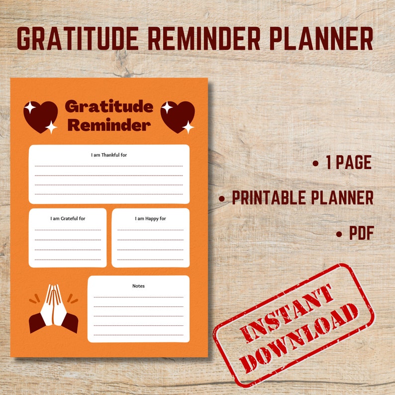 Gratitude Journal Printable, Gratitude Template, Gratitude Jar ...