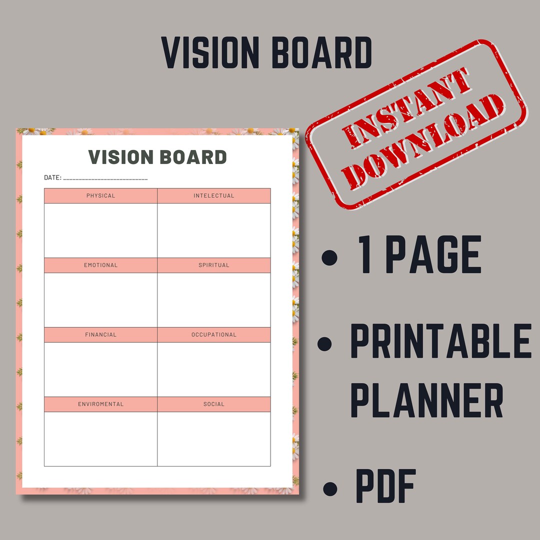 Vision Board Digital, 2023 Vision Board Printables, Vision Board ...